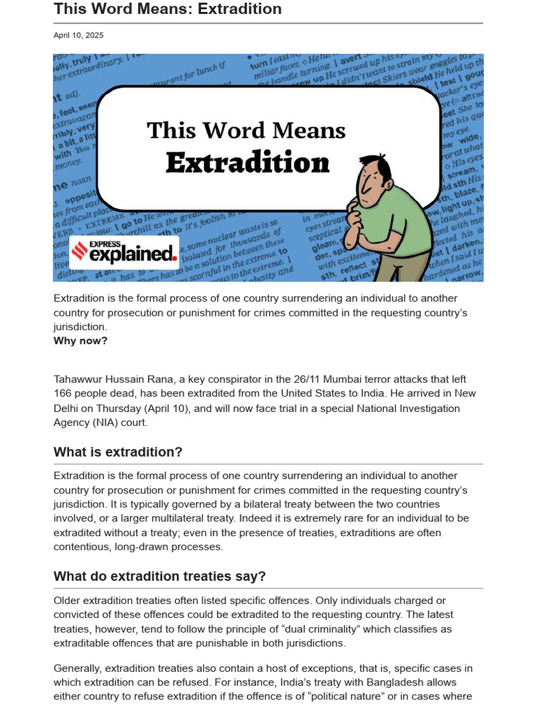 This Word Means_ Extradition | PDF | Extradition | Crimes