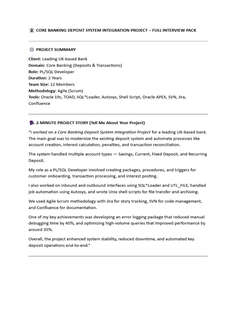 Core Banking Deposit System Integration | PDF | Pl/Sql | Information ...