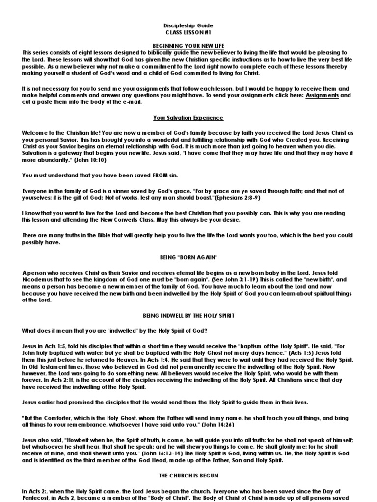 Discipleship Guide For New Believers | PDF | Eternal Life (Christianity ...