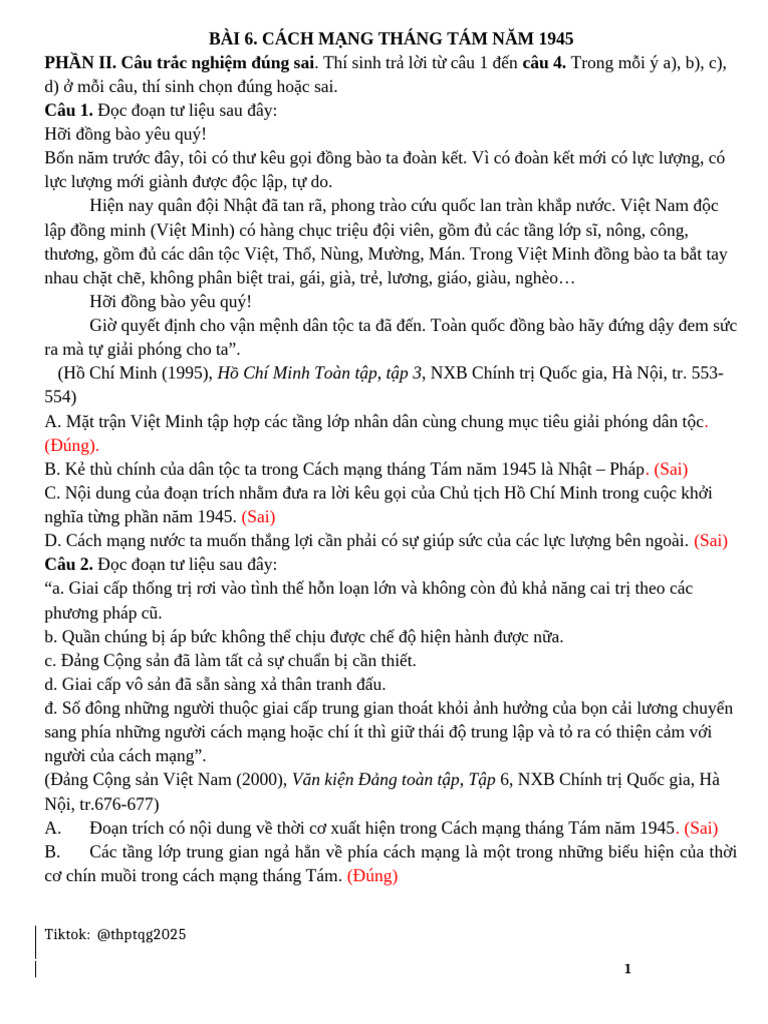 [Ls12] - Trắc Nghiệm Sử 12 - 3 Bộ Sách Gdpt 2018 (563 Trang ) 2024 ...