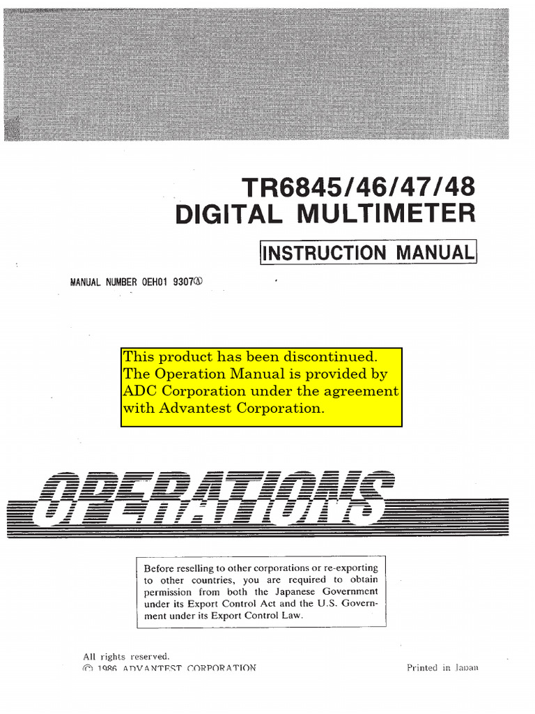 Discontinued Product Operation Manual | PDF