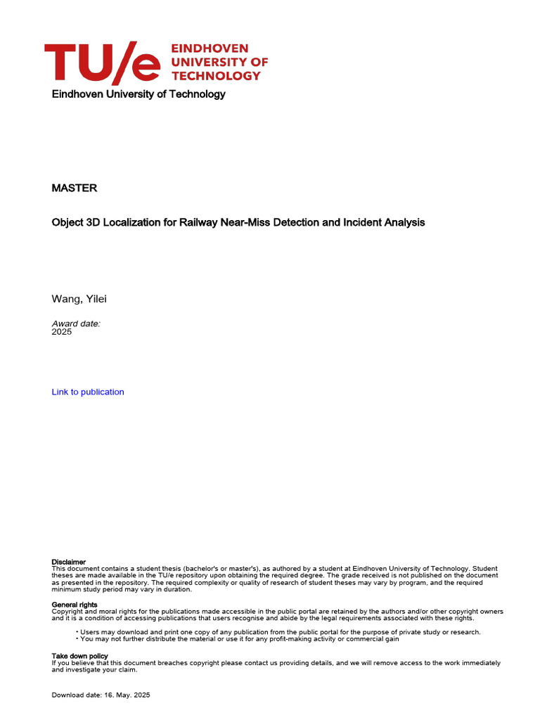 Object 3D Localization For Railway Near-Miss Detection and Incident ...
