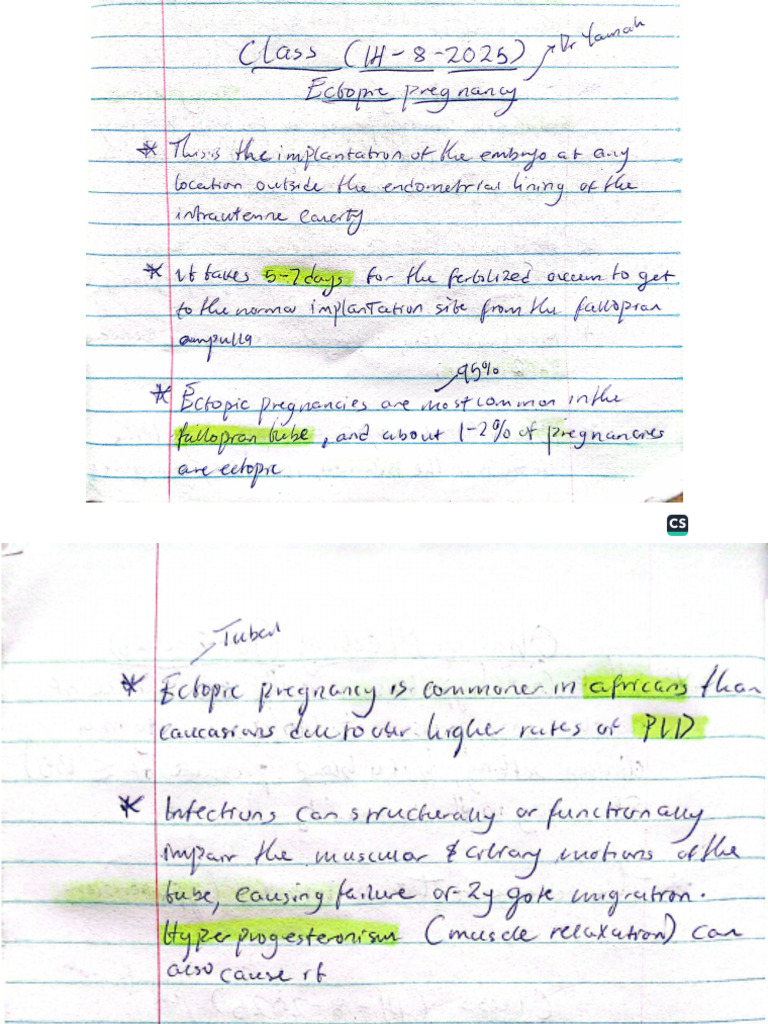 Ectopic Pregnancy - Dr Yamah | PDF