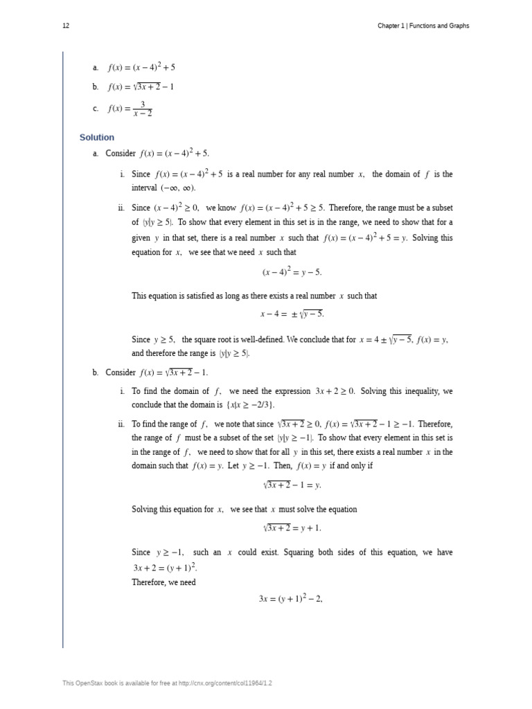 Domain and Range of Functions Explained | PDF | Function (Mathematics ...