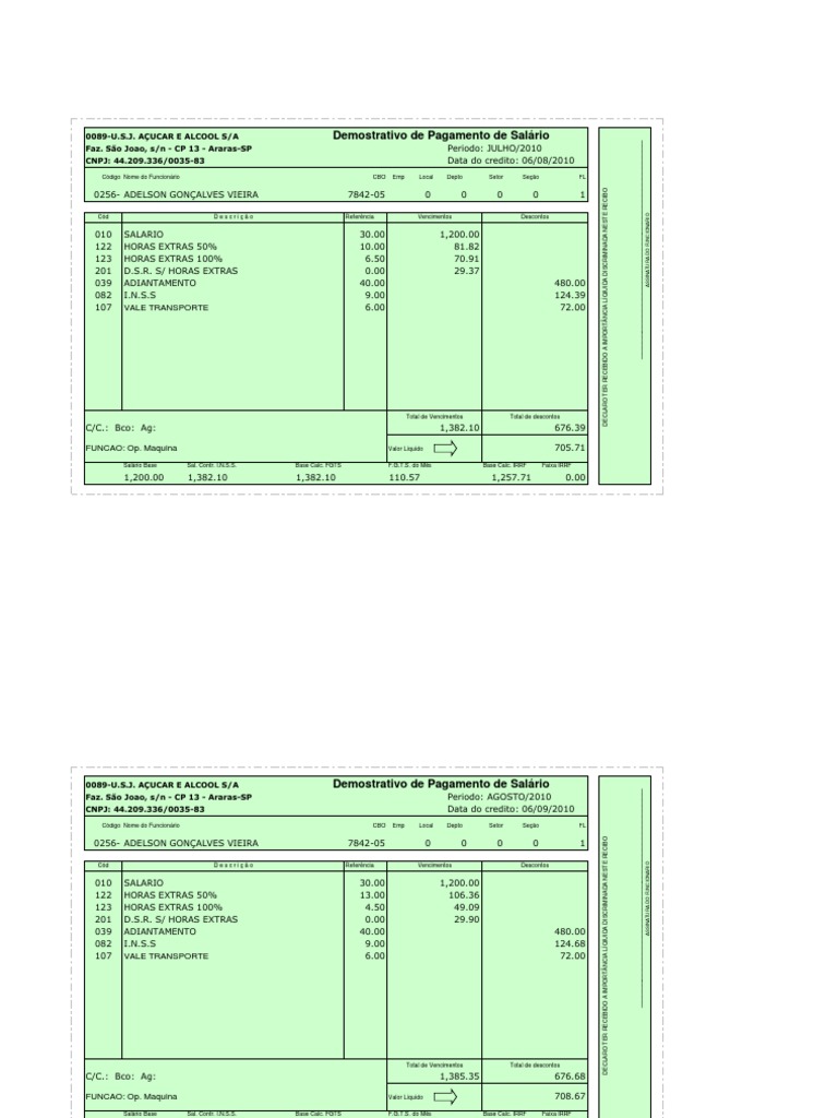 Modelo Holerite | PDF