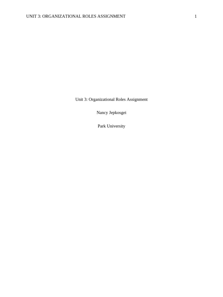 Unit 3 Organizational Roles Assignment | PDF | Data | Databases