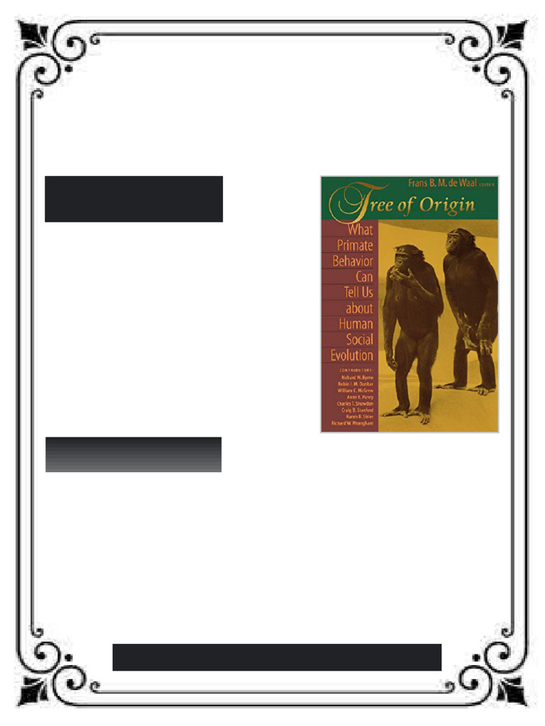 Tree of Origin What Primate Behavior Can Tell Us About Human Social ...