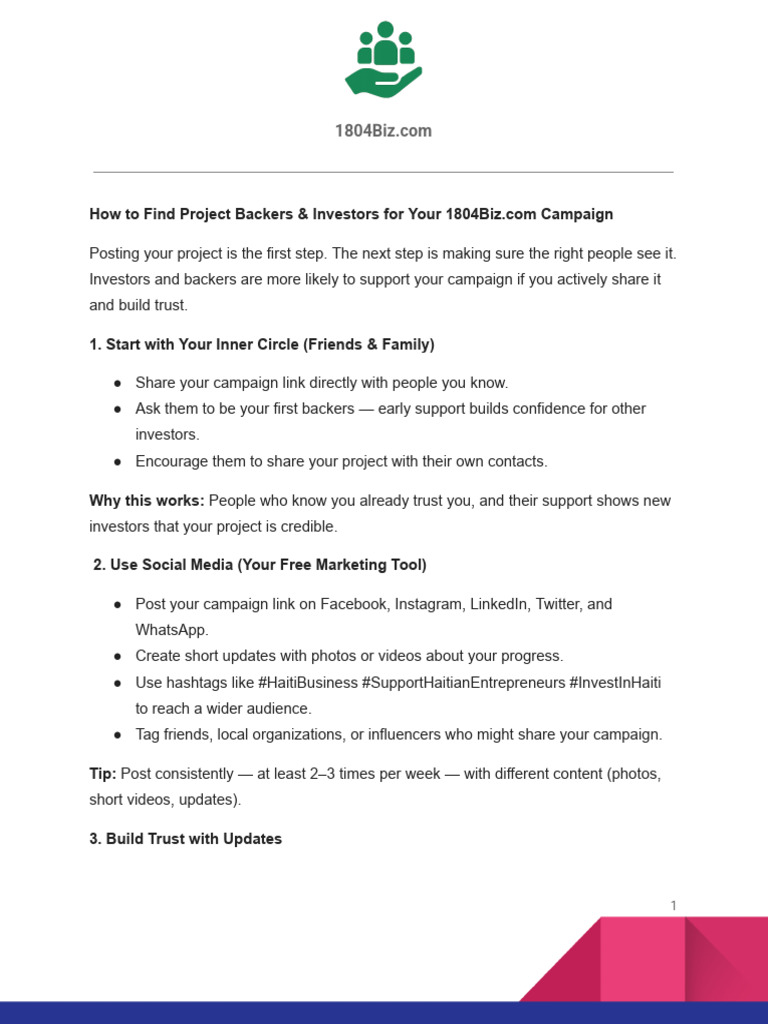 Find Project Backers English | PDF