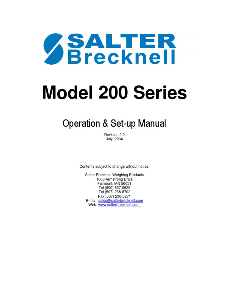 Salter Brecknell 200e | PDF | Electrical Connector | Computer Engineering