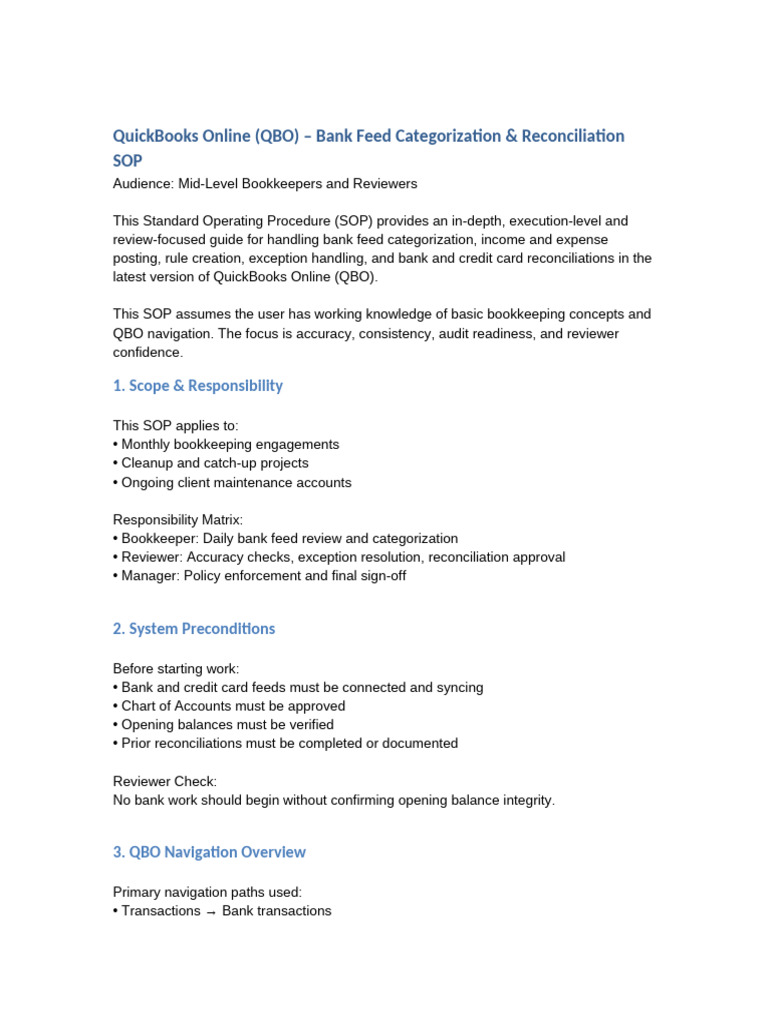 QBO Bank Feed Categorization Guide | PDF | Banks | Credit Card
