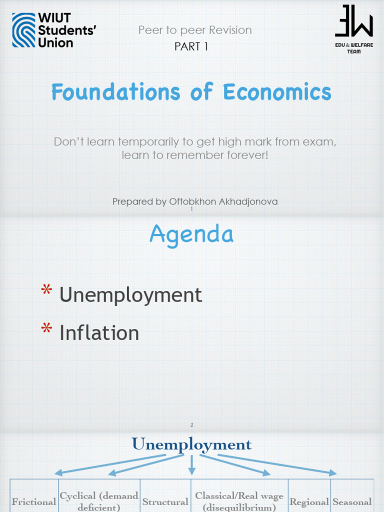 FoE Revision Part 1, 2022 | PDF | Unemployment | Gross Domestic Product