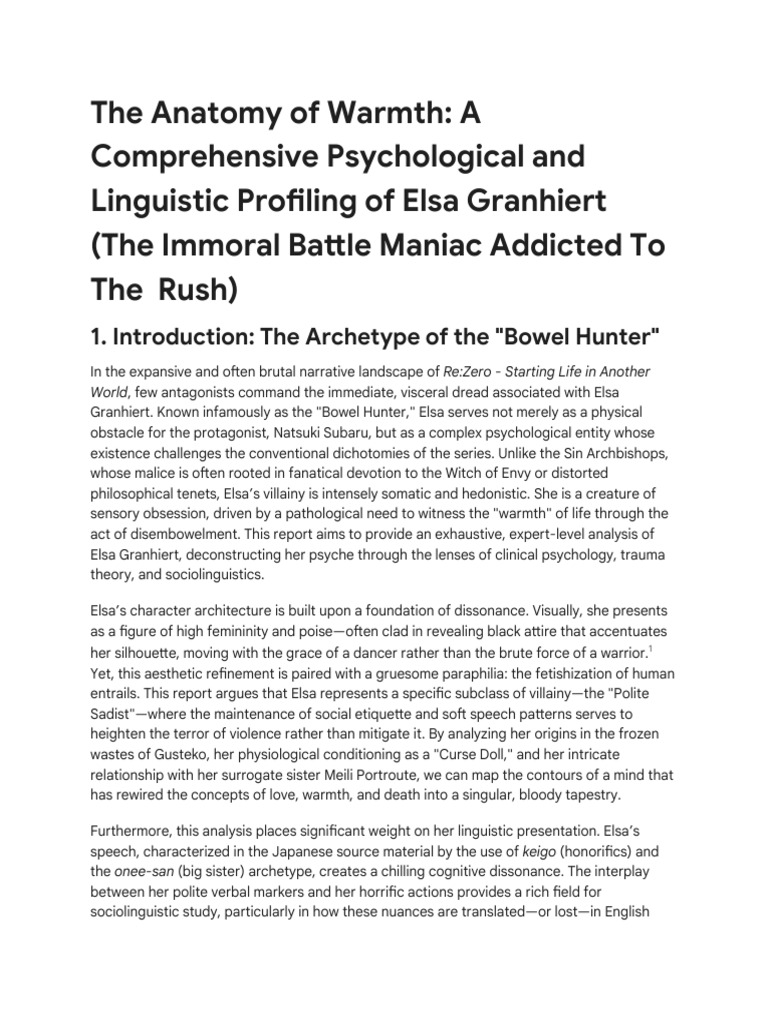 Elsa Granhiert: Psychological Profile Analysis | PDF | Antisocial ...