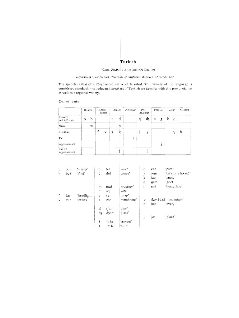 Ipa Turkish | PDF