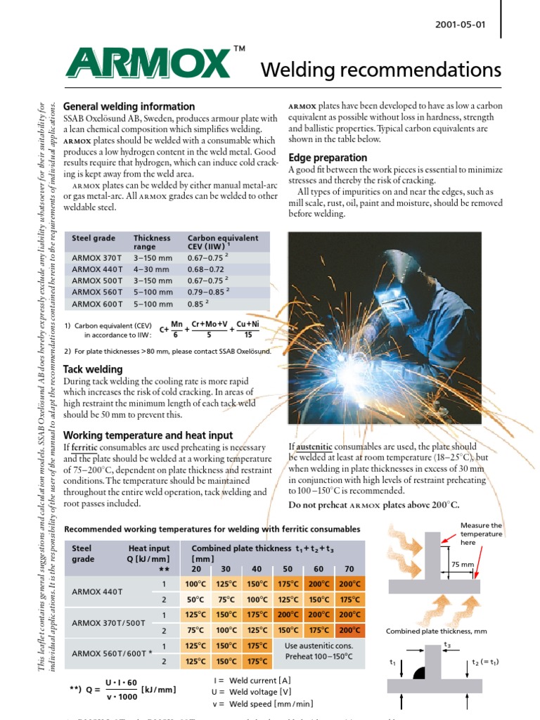 Welding Guidelines for Armox Steel | PDF | Welding | Construction