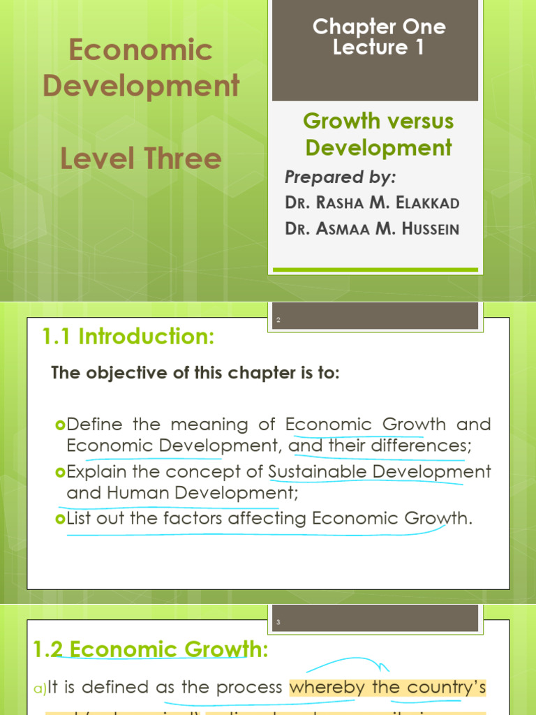 Lecture 1 Eco - Develop 2025 | PDF | Economic Growth | Sustainable ...