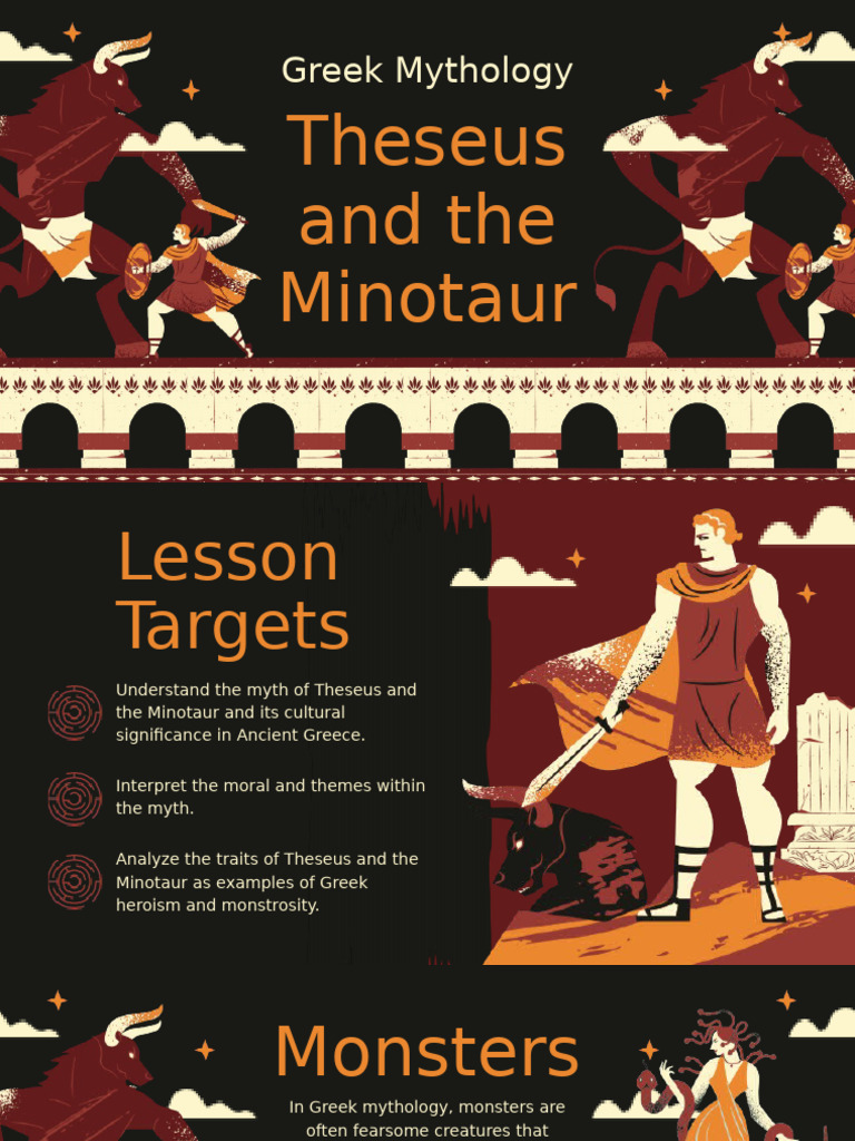 Theseus and the Minotaur Ancient Greek Myth Educational Presentation in ...