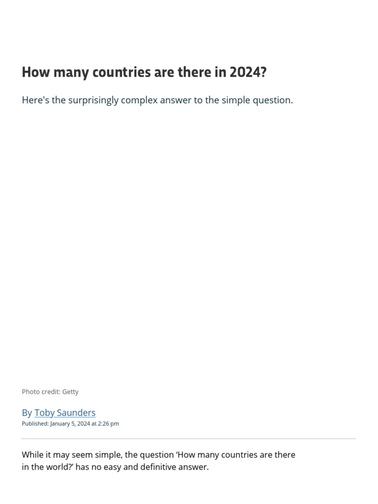 Countries Are There in 2024 - BBC Science Focus Magazi | PDF | United ...