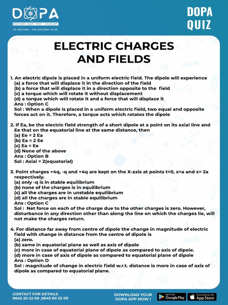 Quiz Electric Charges and Fields | PDF | Geometric Shapes | Geometric ...
