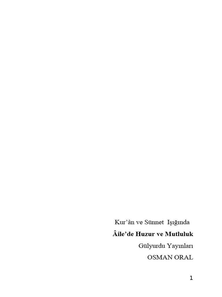 Osman Oral Âile'de Huzur Ve Mutluluk | PDF