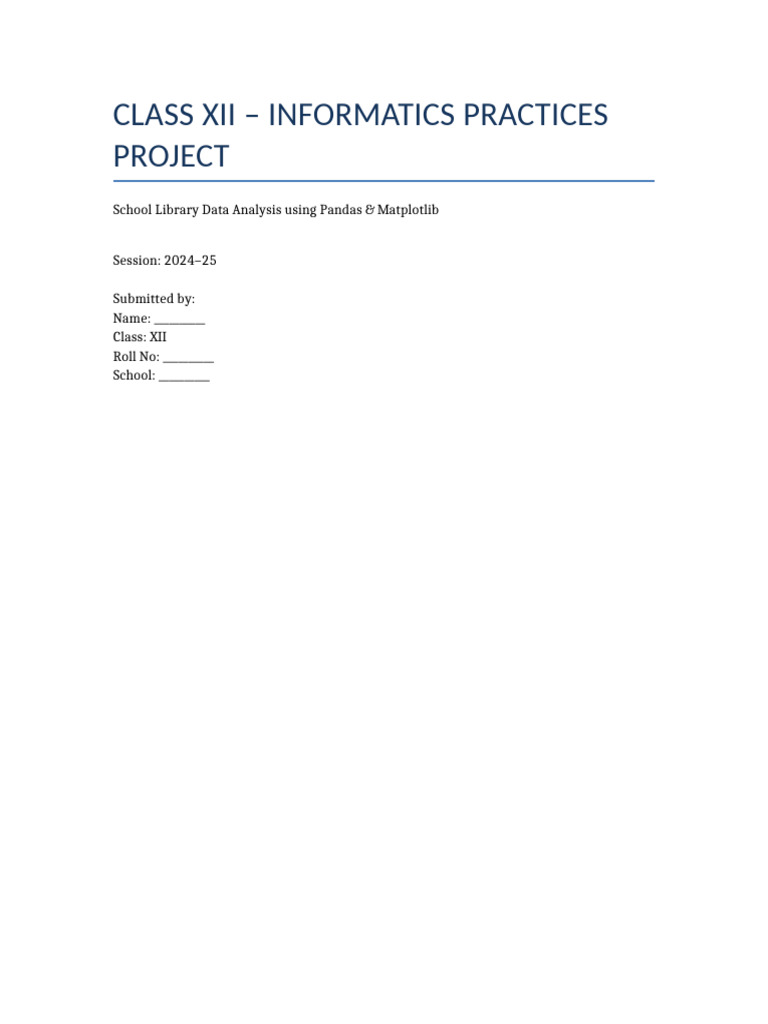 Class 12 IP Project Final | PDF