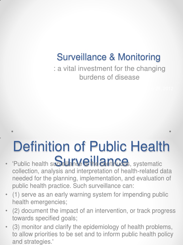 Public Health Surveillance Overview | PDF