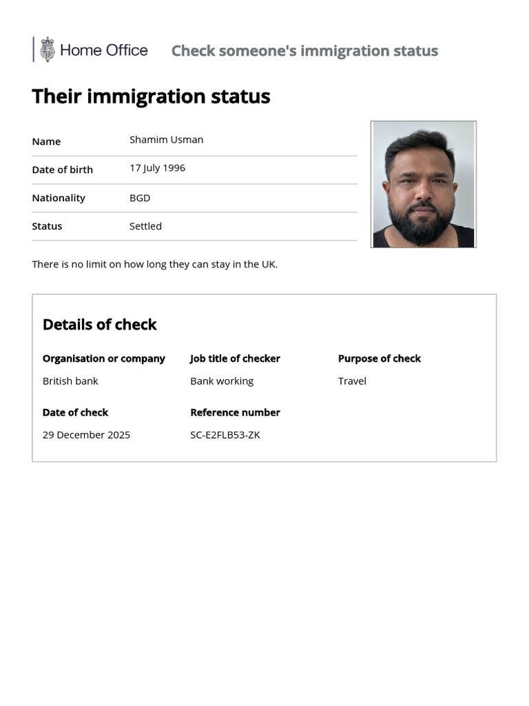 Check Someones Immigration Status Gov Uk (5) | PDF