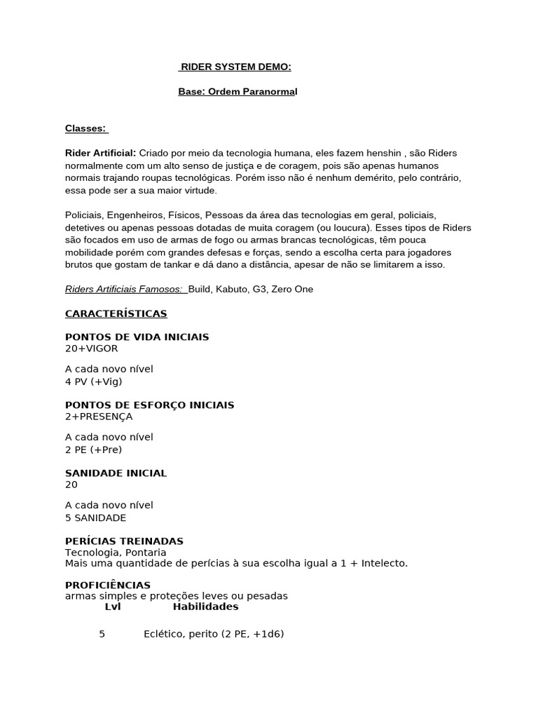 Rider System Demo | PDF