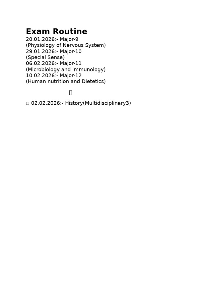 Exam Routine | PDF