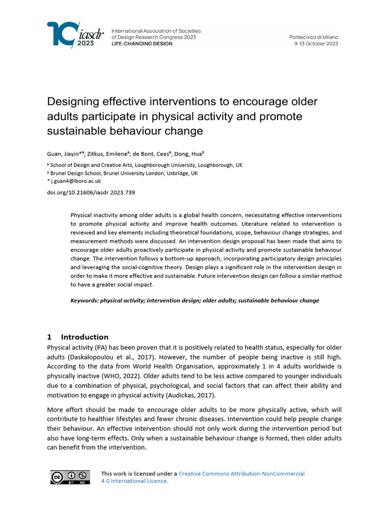 Designing Effective Interventions to Encourage Older Adults Proac | PDF ...