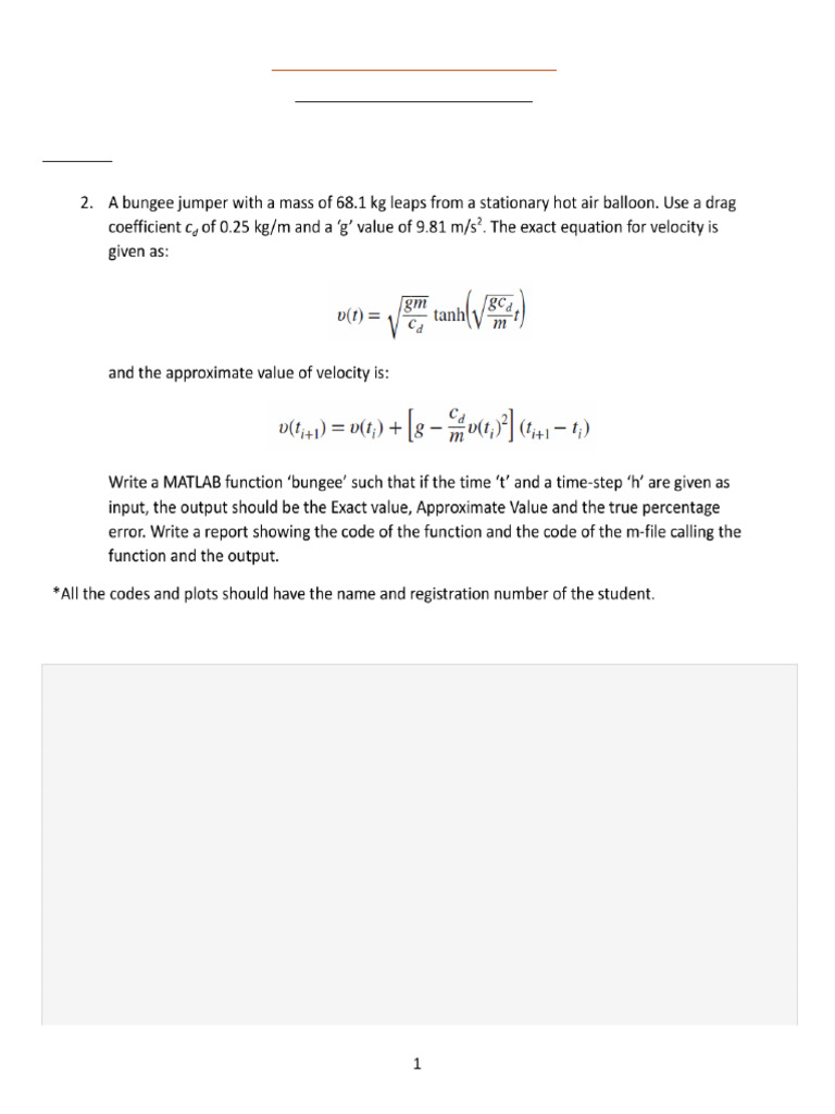 Bungee Jump Velocity Calculation Code | PDF