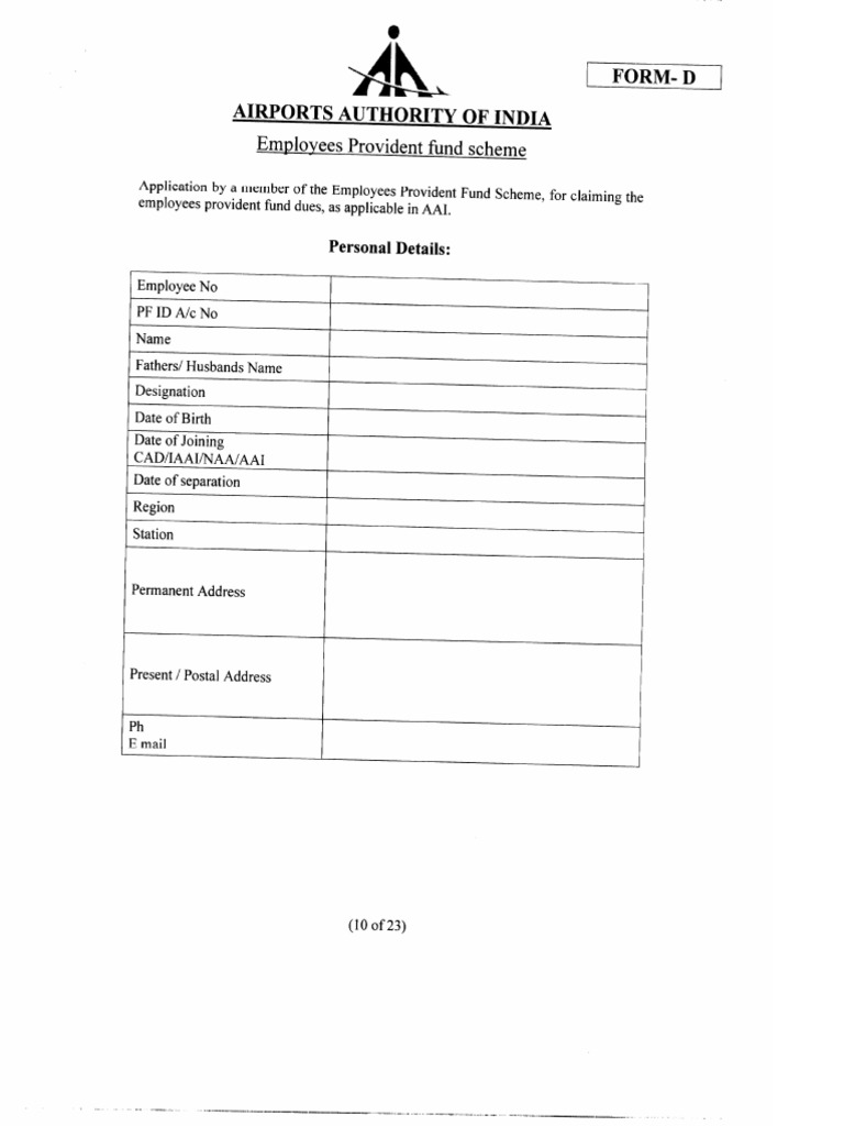 CPF Form | PDF
