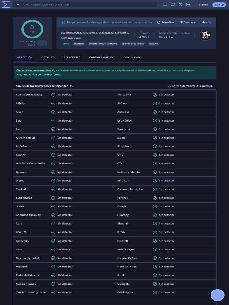 VirusTotal - Archivo ...