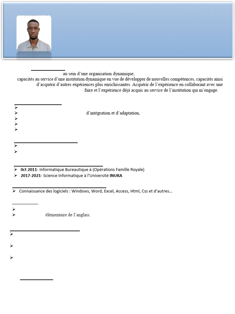 CV de Kervens Benoit - Informatique et Éducation | PDF