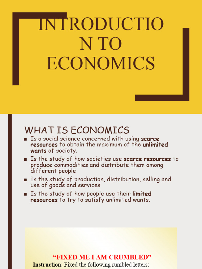 Introduction to Economics Concepts | PDF | Economics | Microeconomics