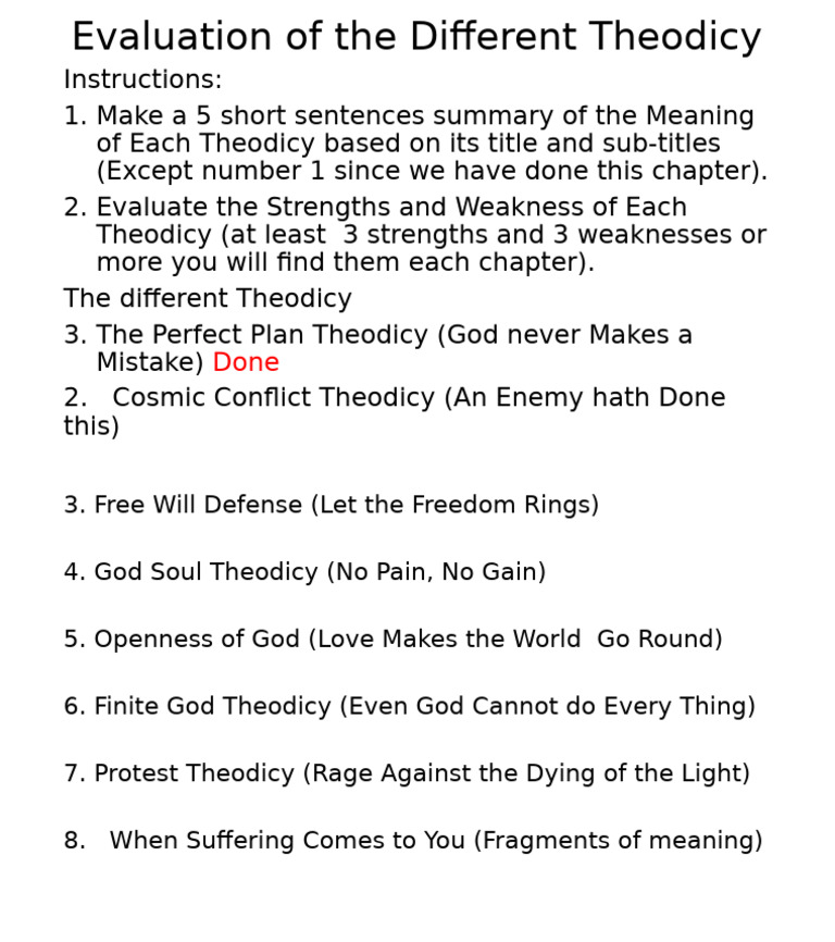 Theodicy Final Test | PDF