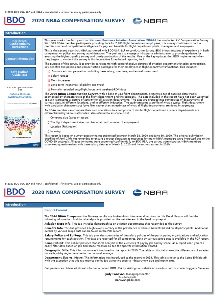 2020 NBAA Compensation Survey Insights | PDF | Stocks | Option (Finance)