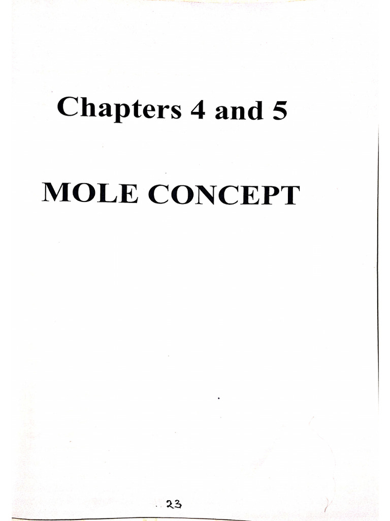 Grade 9 Mole Concept | PDF