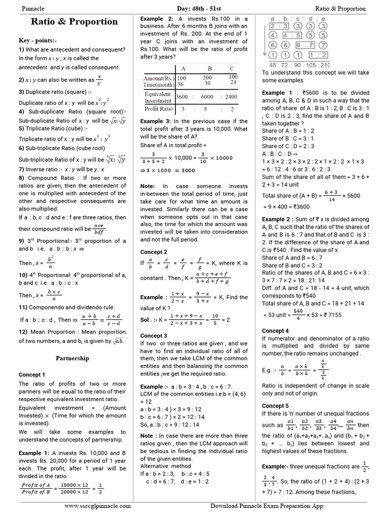 Ratio and Proportion | PDF | Arithmetic | Mathematics