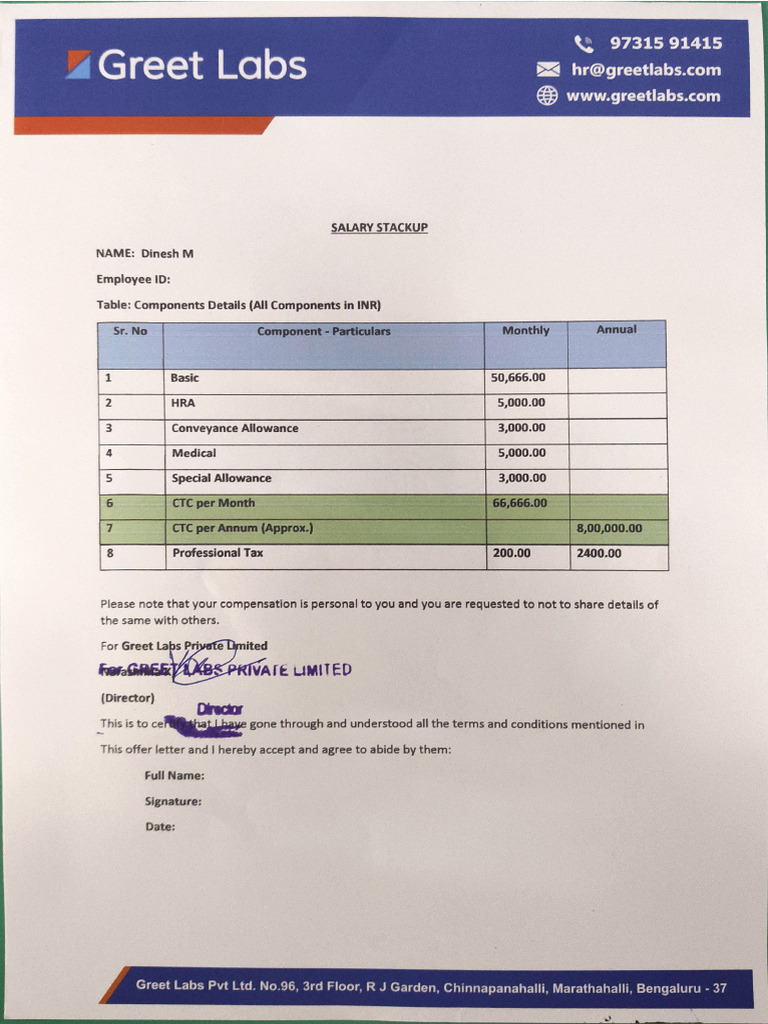 Salary Stackup | PDF