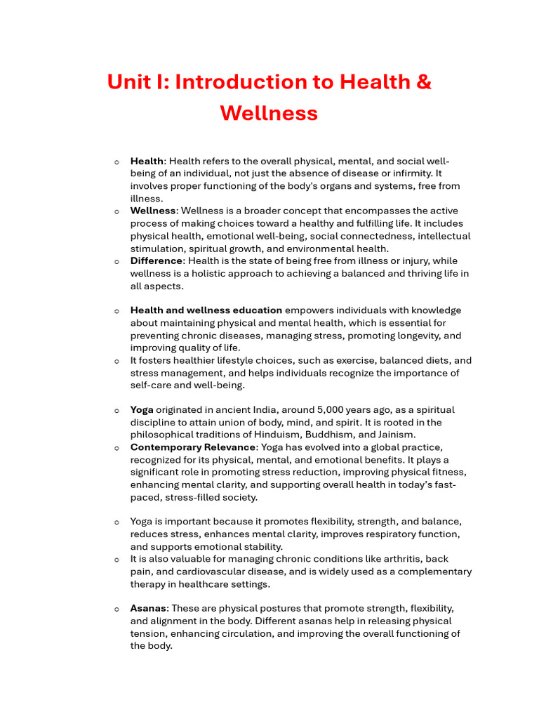 Health and Wellness: Key Concepts Explained | PDF | Relaxation ...