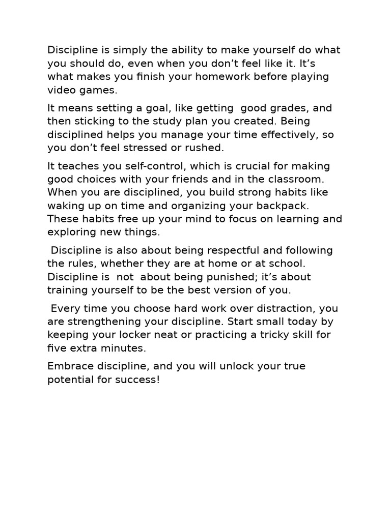 The Power of Discipline for Success | PDF