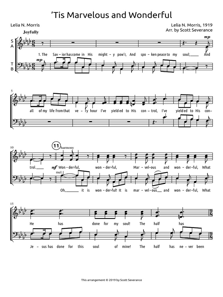Lelia N. Morris' 'Tis Marvelous Arrangement | PDF | Musical Forms ...