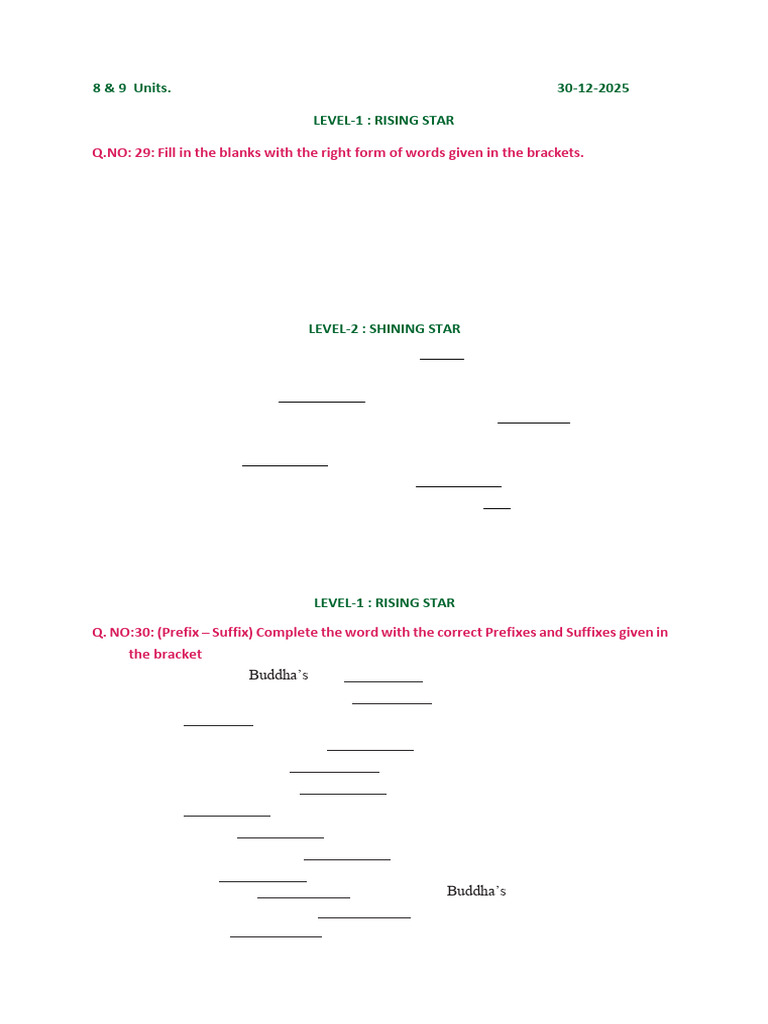 English 100 days 30-12-25 | PDF