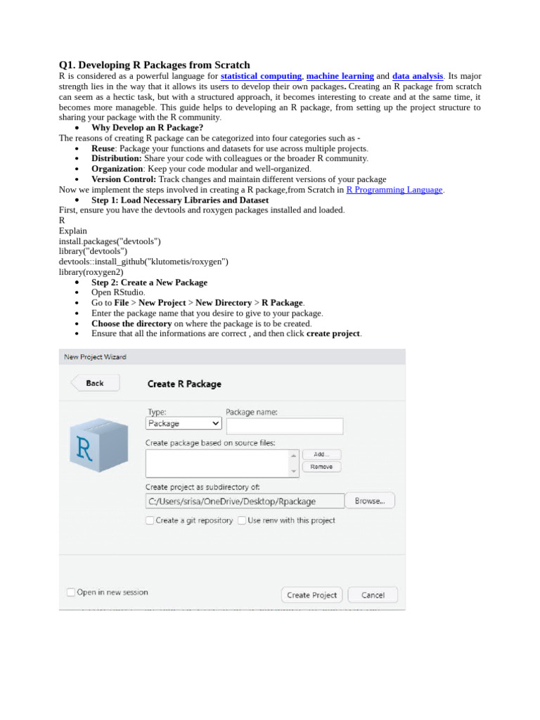 Create R Packages: A Step-by-Step Guide | PDF | Software Repository | R ...