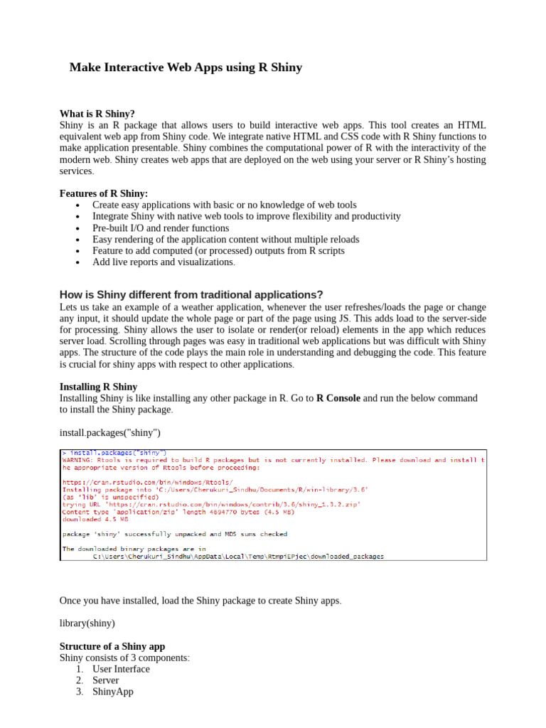 Build Interactive Apps with R Shiny | PDF | Databases | World Wide Web