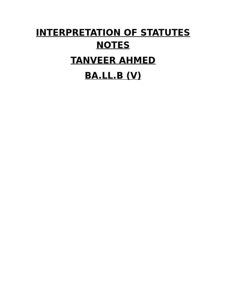 Understanding Statutory Interpretation | PDF | Statutory Interpretation ...