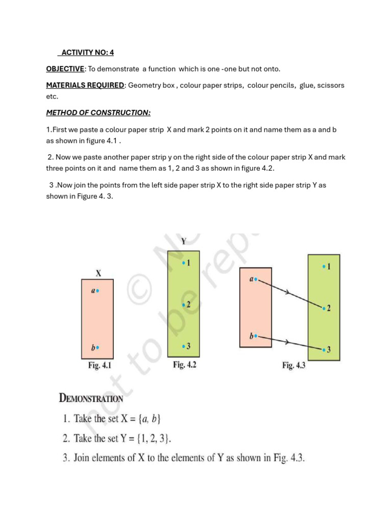 One-One Function Demonstration Activity | PDF