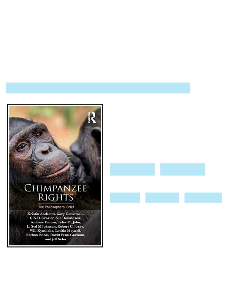 Chimpanzee Rights The Philosophers Brief 1st Edition Kristin Andrews ...
