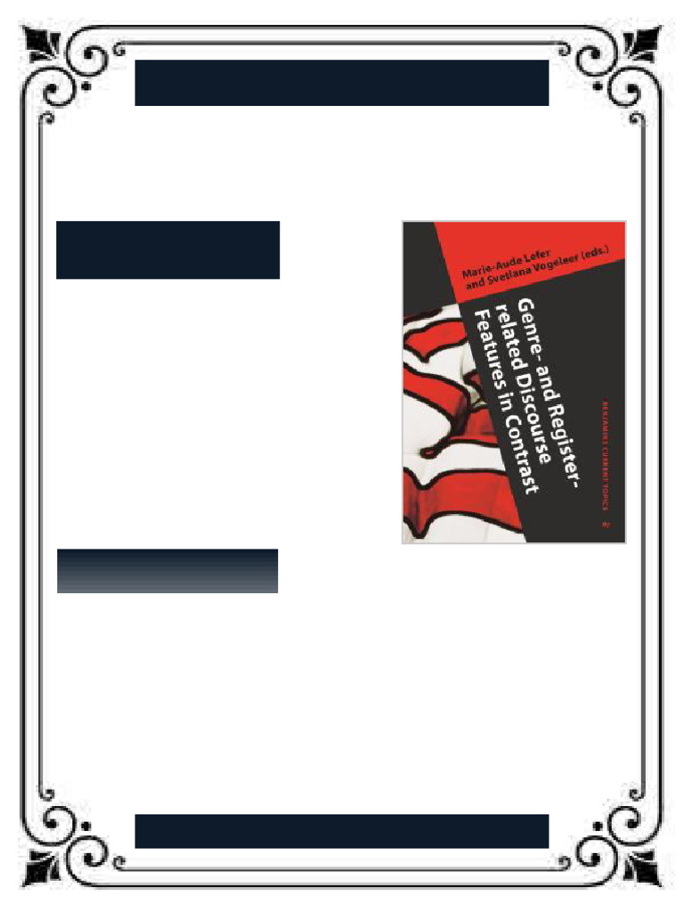 Genre and Register related Discourse Features in Contrast 1st Edition ...