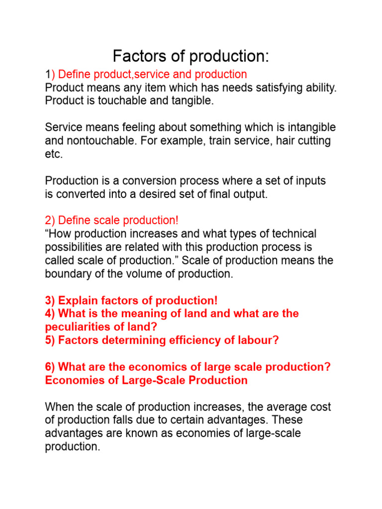 Understanding Factors of Production | PDF | Labour Economics | Business ...